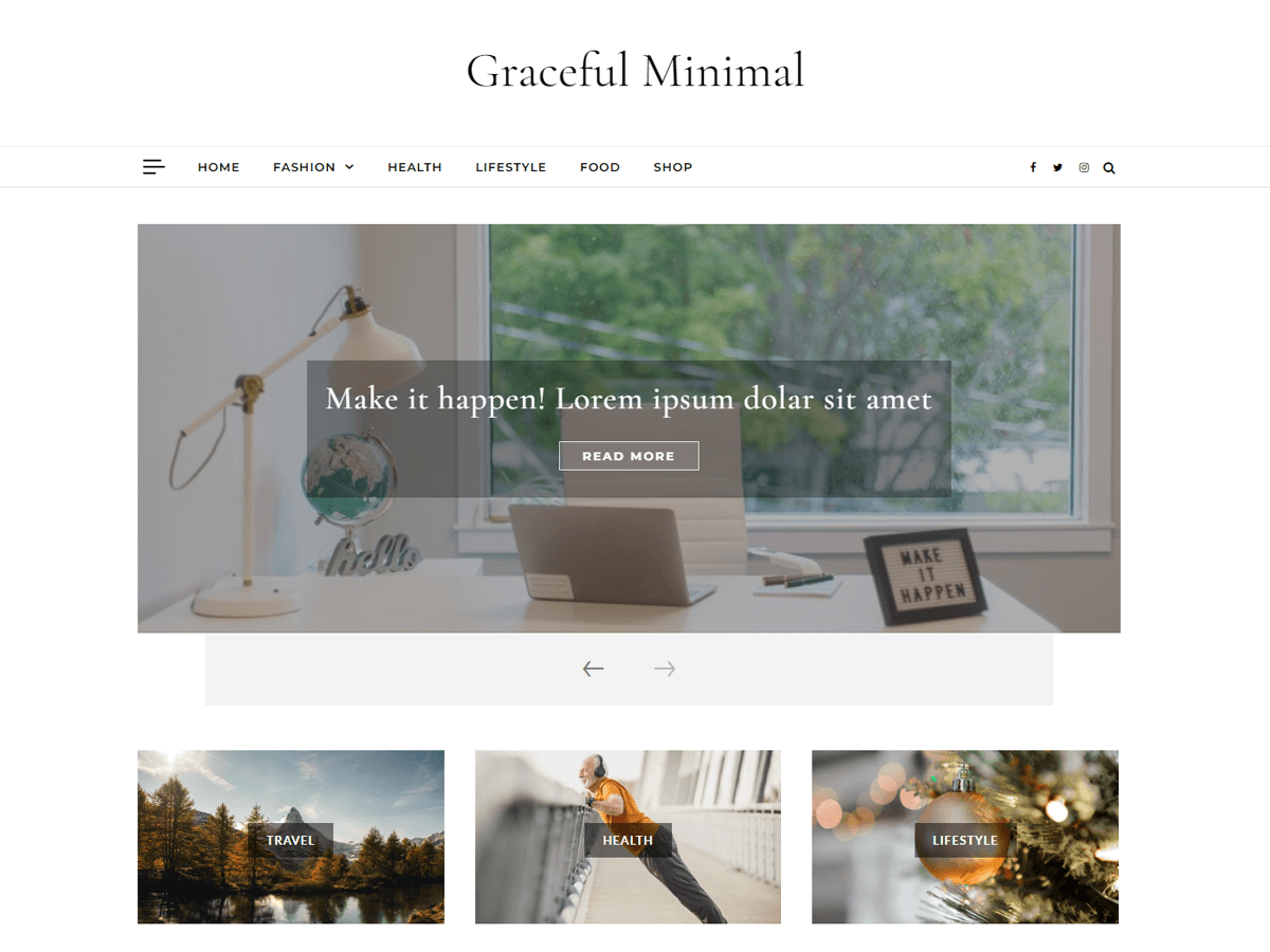 Graceful Minimal Theme - Optima Themes